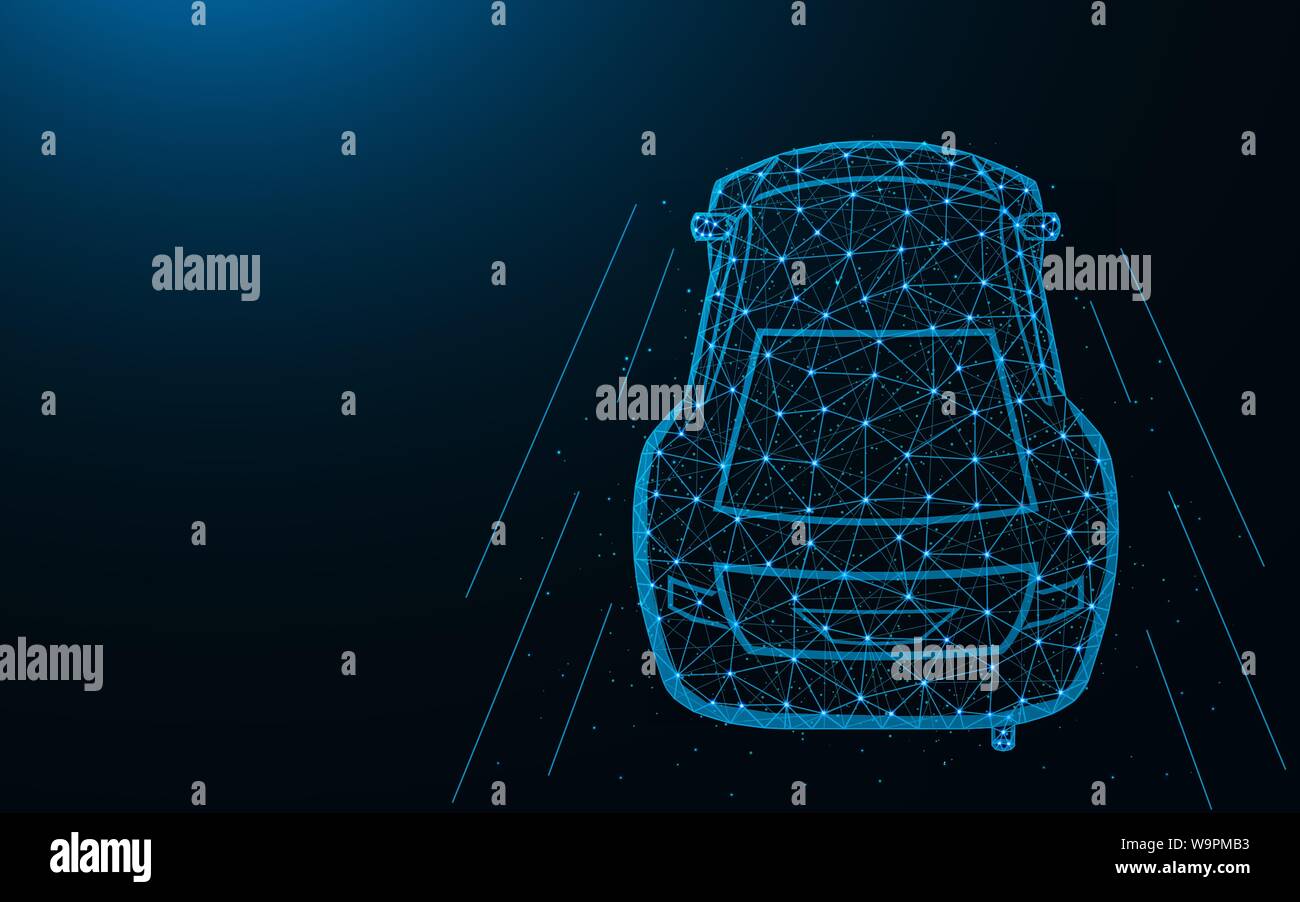 Car low poly design, transport abstract geometric image, fast driving ...