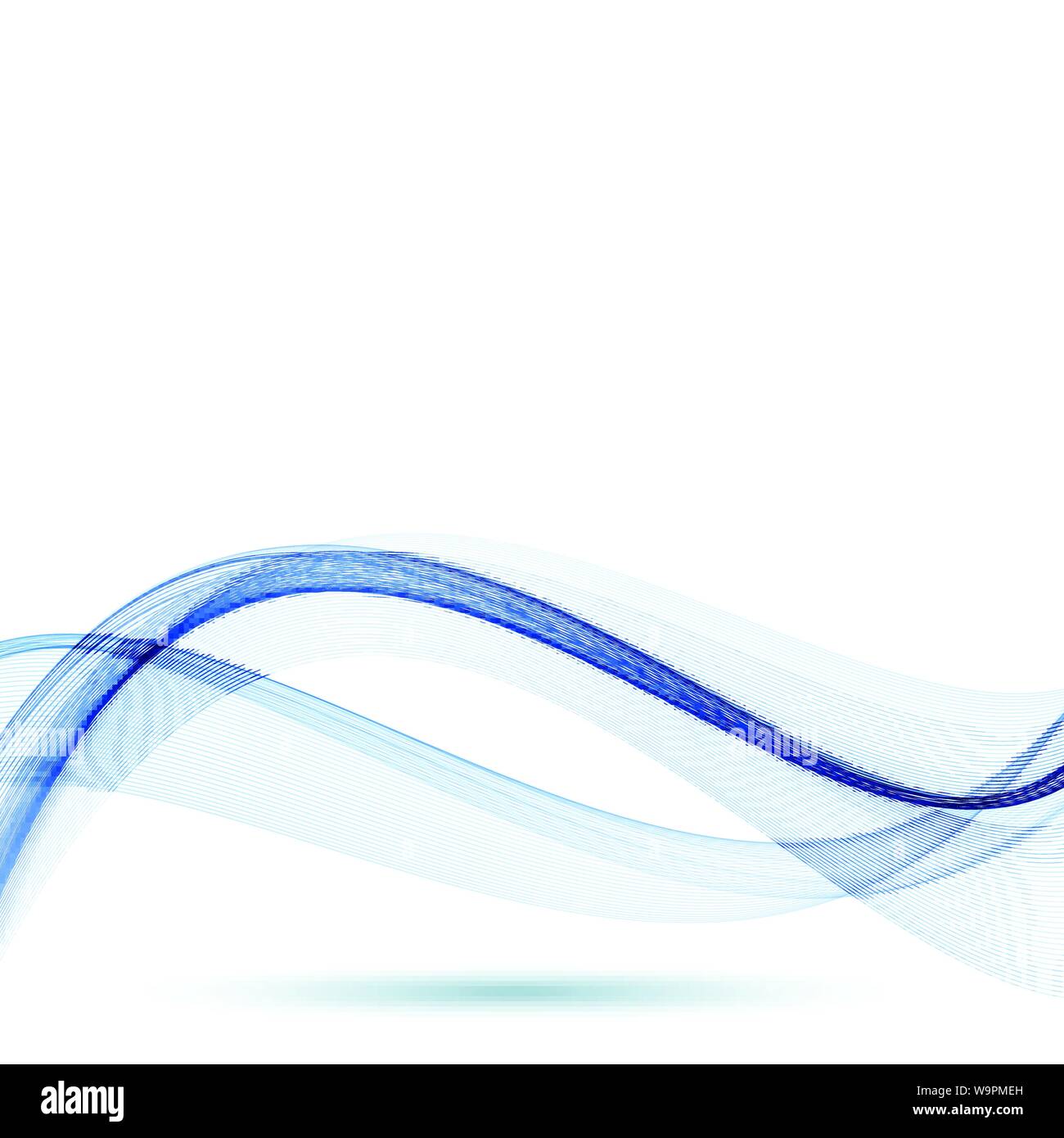 Abstract vector background, blue transparent waved lines Stock Vector ...