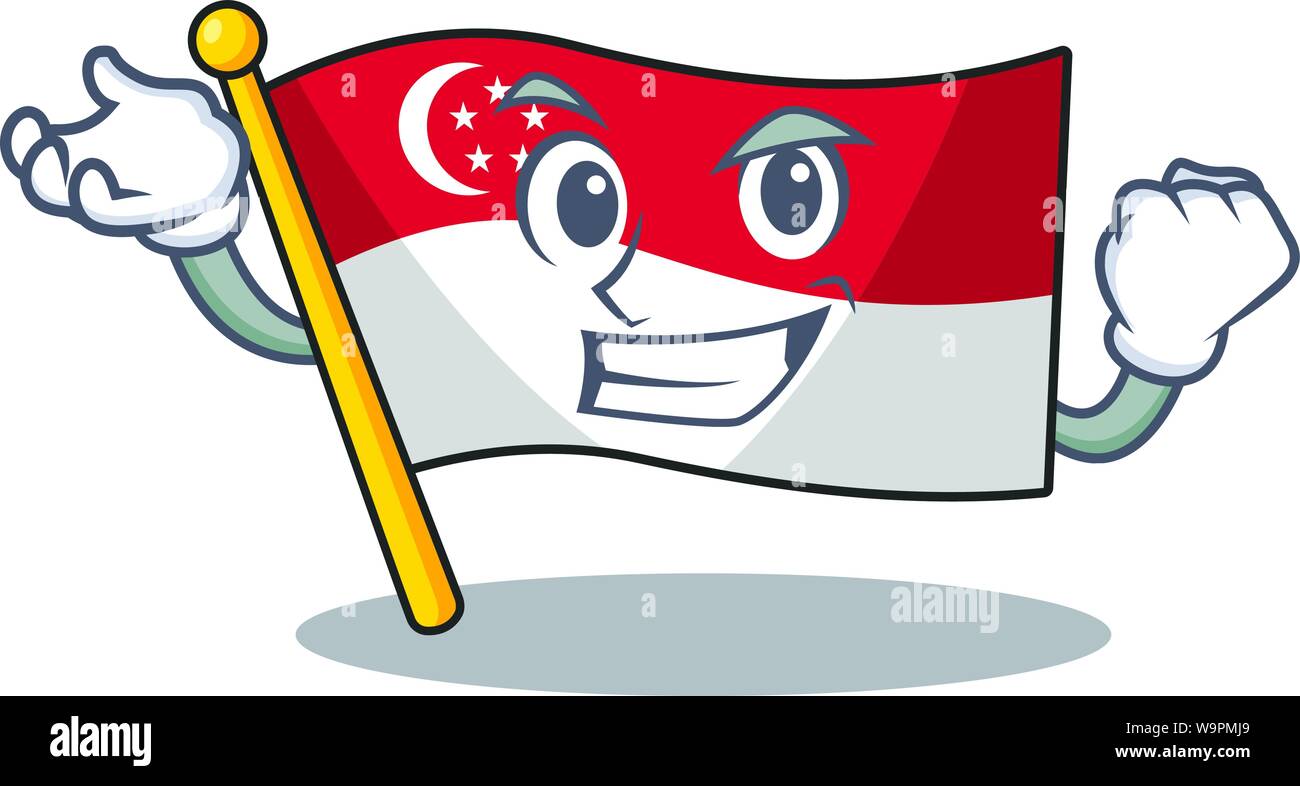 Successful singapore flag above a cartoon pole Stock Vector Image & Art ...