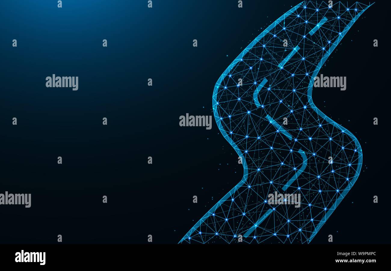 Road low poly design, Journey abstract geometric image, direction ...