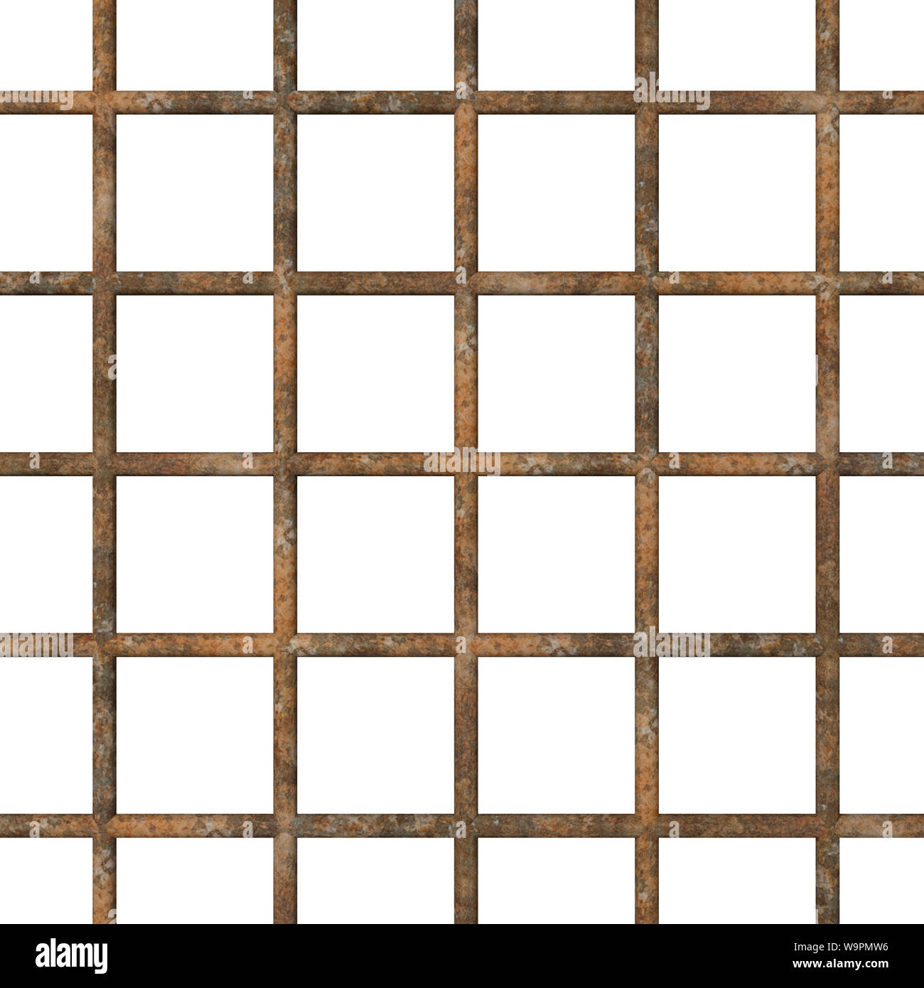 Old prison rusty bars cell lock dark background isolated on white 3d ...