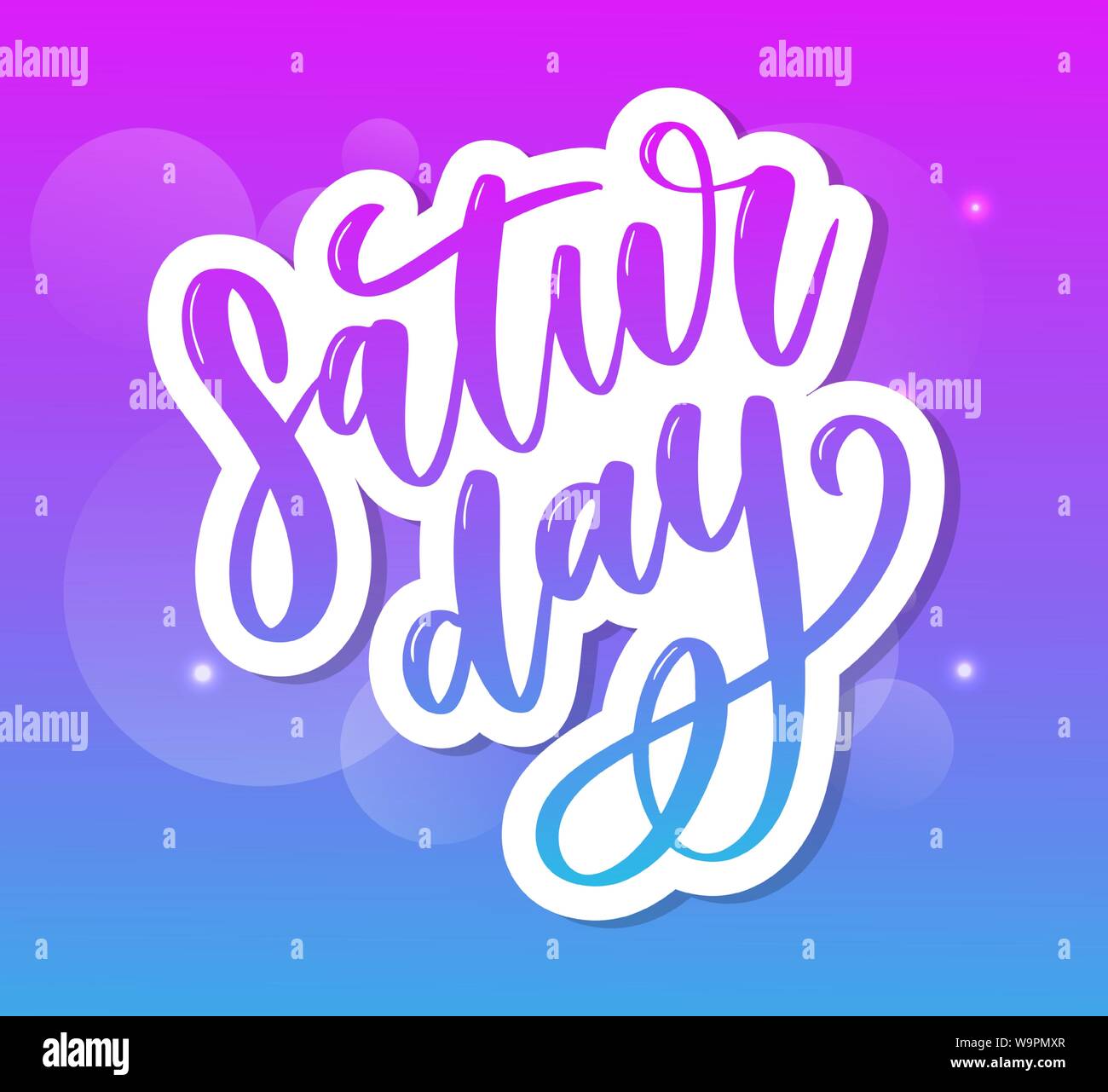 Saturday logo template vector lettering calligraphy Stock Vector Image ...