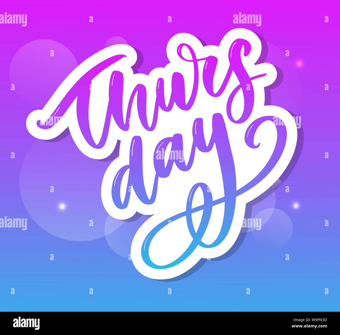 Thursday - Fireworks - Today, Day, weekdays calender Lettering ...