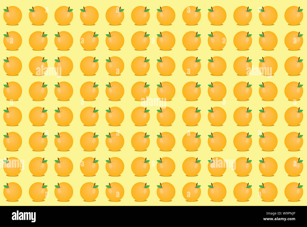 Pattern of tiny oranges on yellow background Stock Photo - Alamy