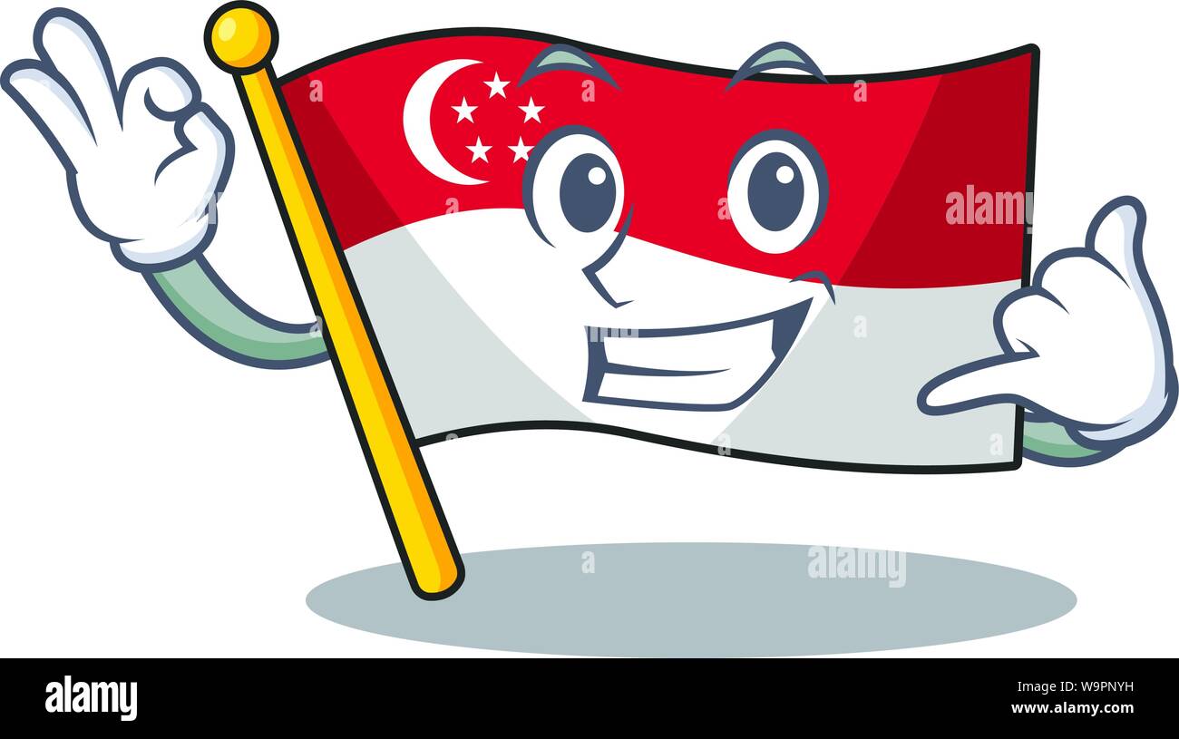 Call me singapore flags stored in cartoon cupboard Stock Vector Image ...