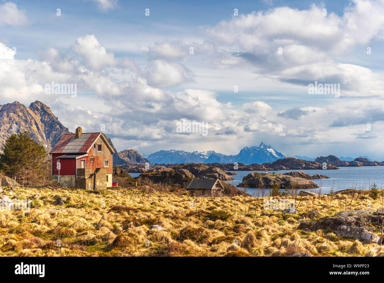 landscape views of the islands Lofoten coastside and inside Stock Photo ...