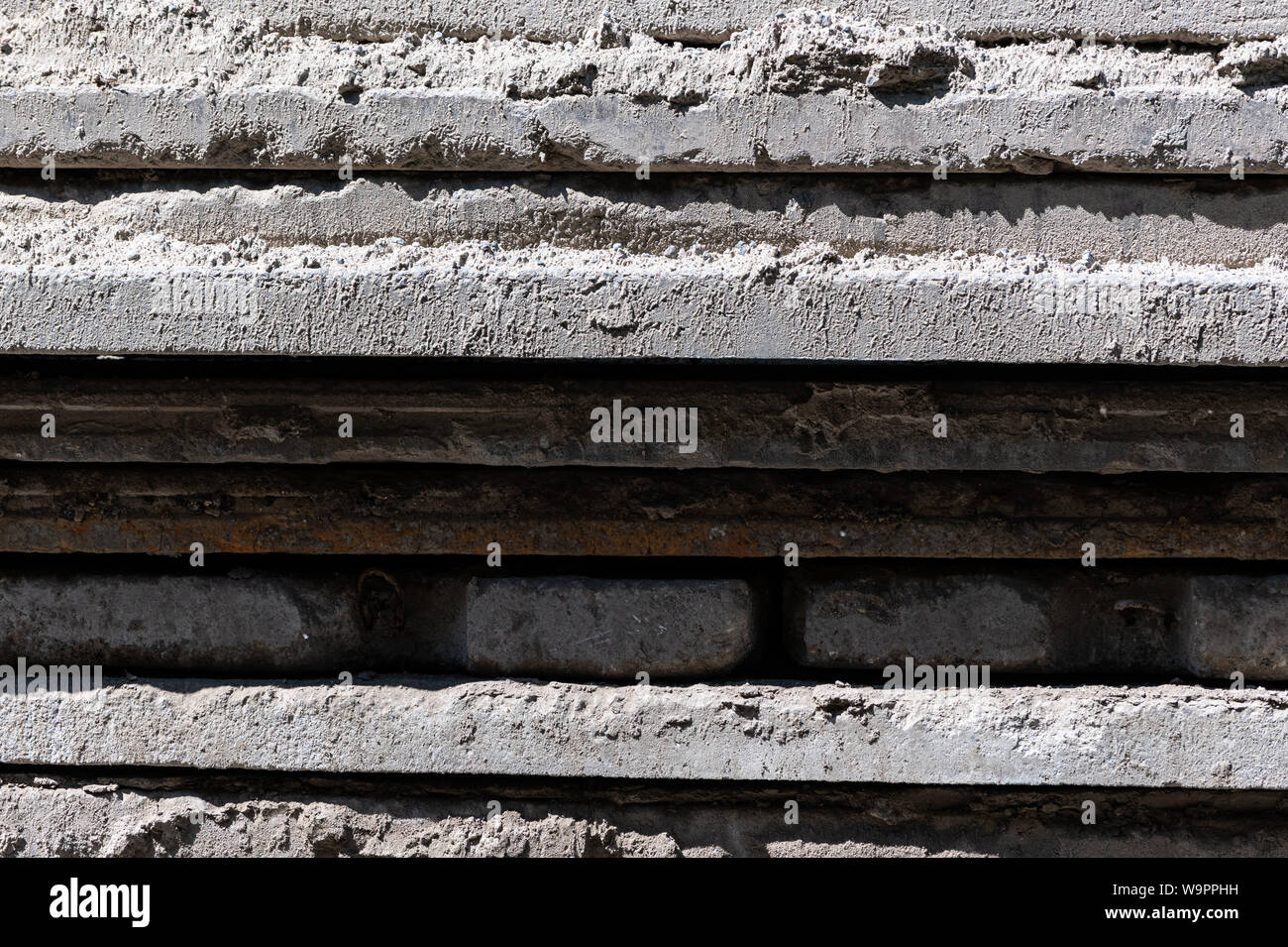 Concrete slabs for building new modern business center. Pattern of ...