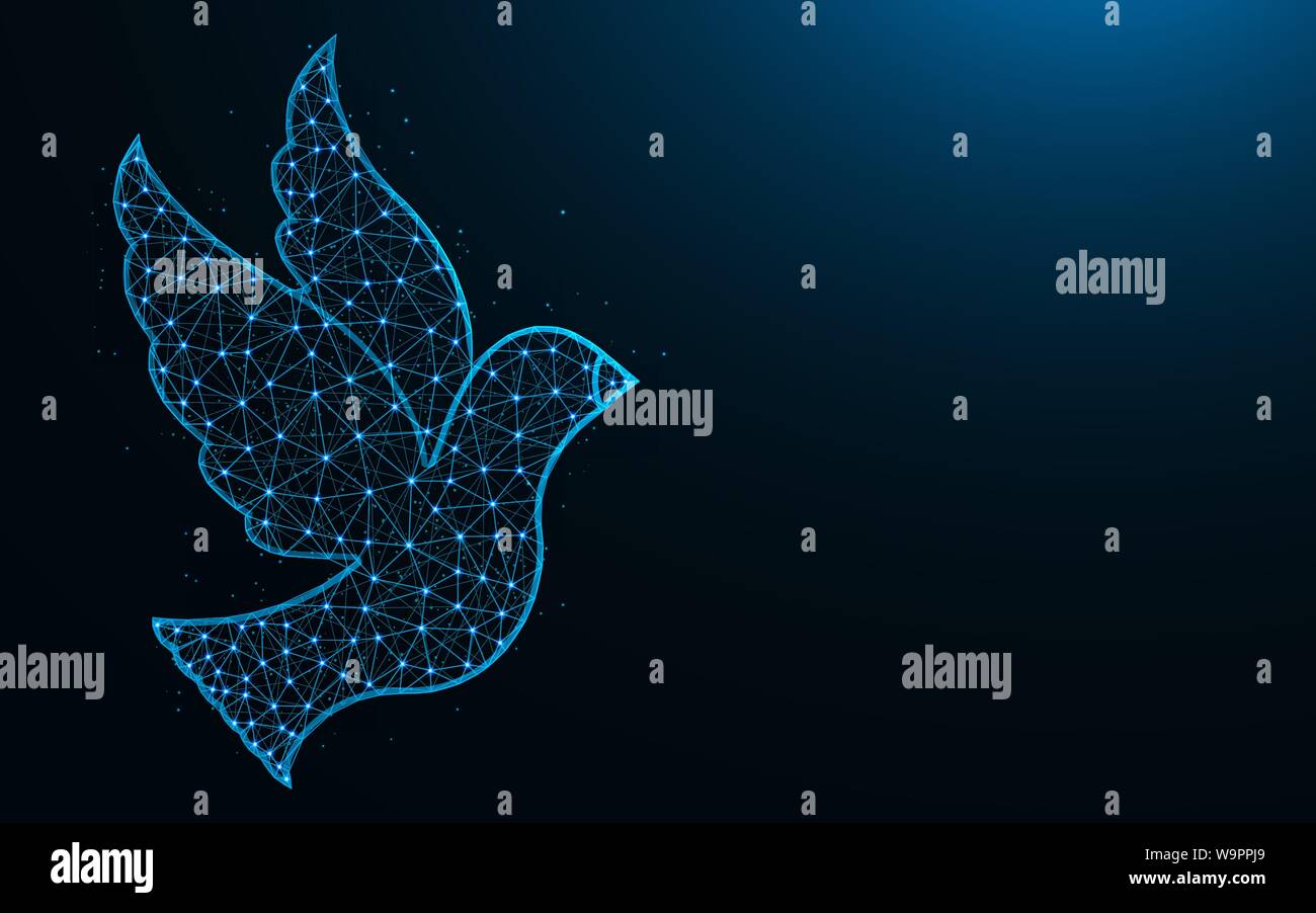 Bird low poly design, animal symbol abstract geometric image, dove ...