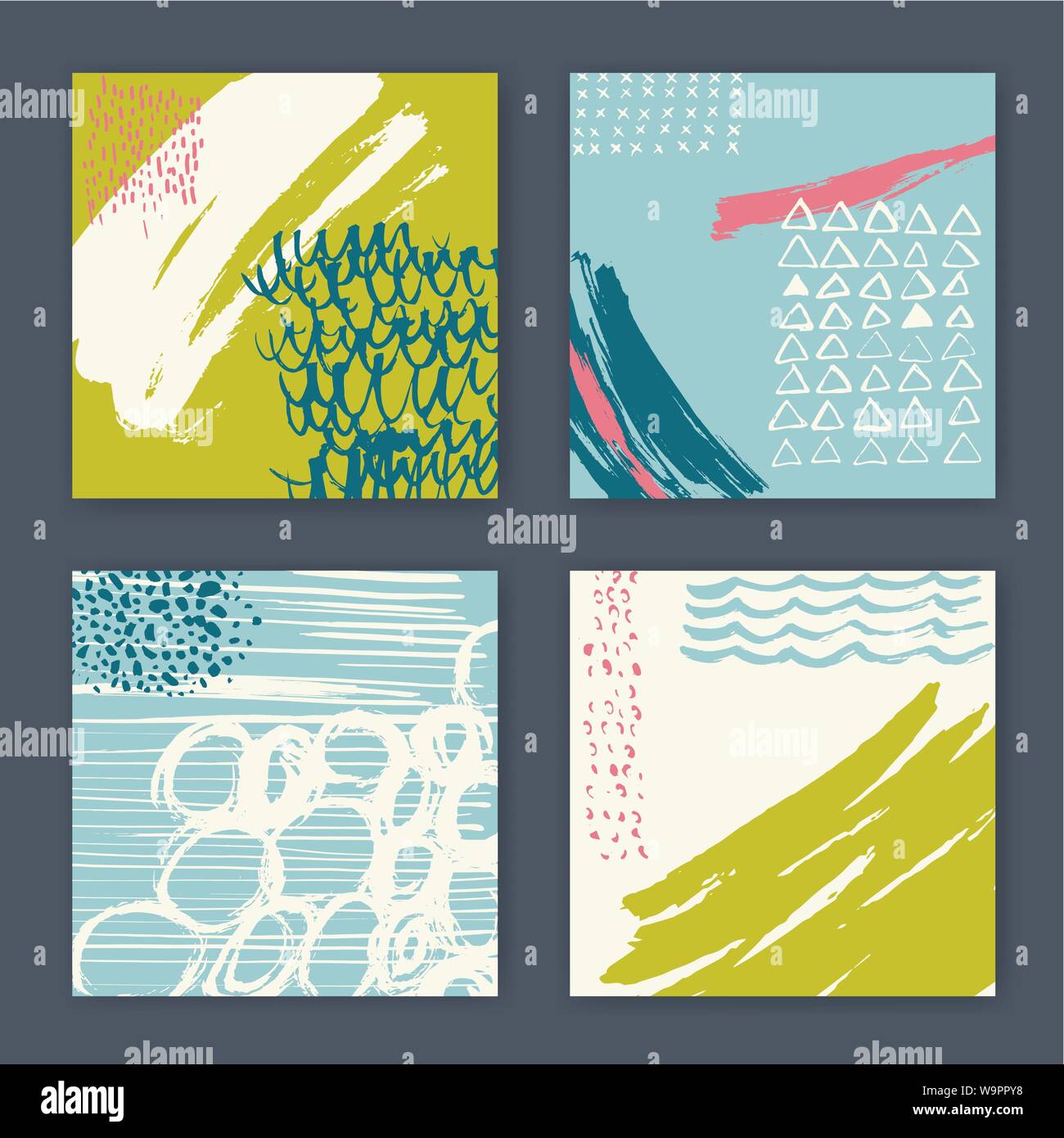 Vector abstract hand drawn painted backgrounds design Stock Vector ...