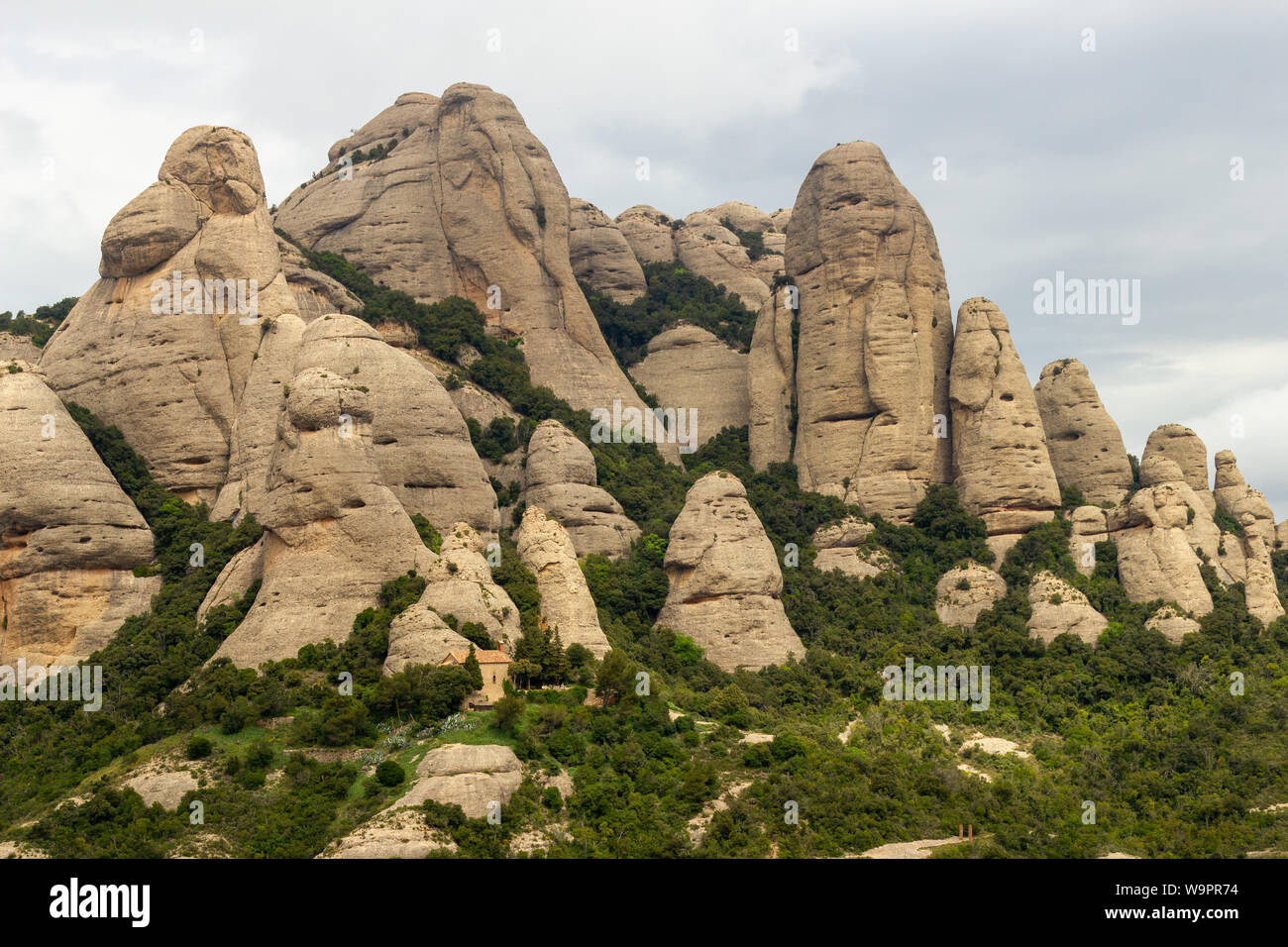 The mountains in Montserrat are big and popular with hikers Stock Photo ...