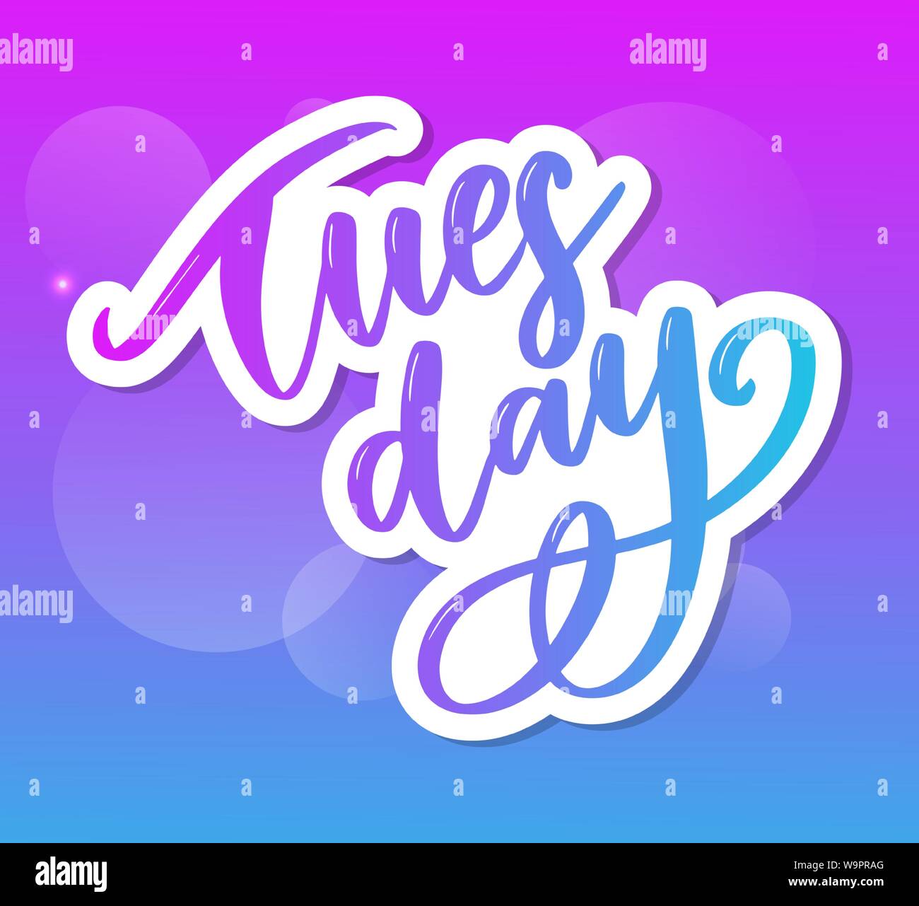 Hello Tuesday words. Quote design. Hand drawn ink lettering Stock ...