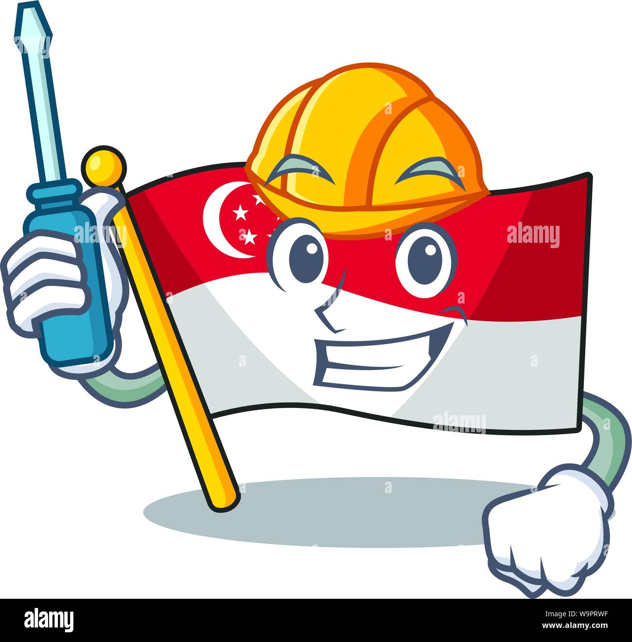 Automotive singapore flags stored in cartoon cupboard Stock Vector ...