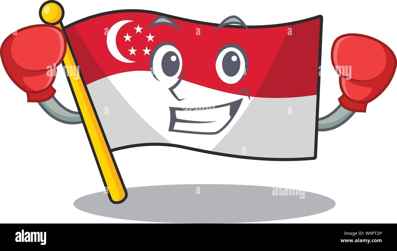 Boxing flag singapore in the mascot shape Stock Vector Image & Art - Alamy
