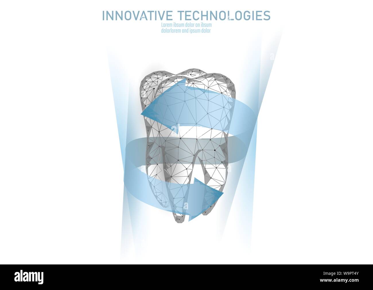 Low poly tooth protection medical concept. Whitening toothpaste enamel ...