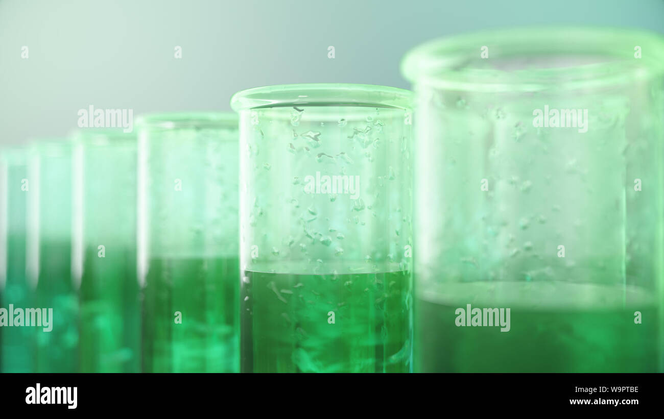 3D Illustration biofuel oil research in the laboratory, biofuel concept ...