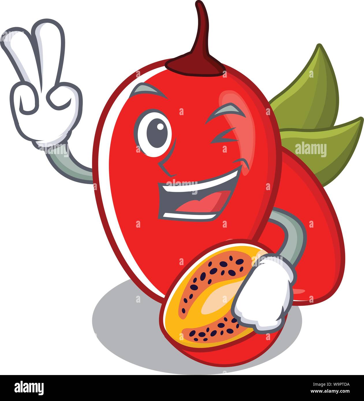 Two finger tamarillo betaceum grows in cartoon tree Stock Vector Image ...