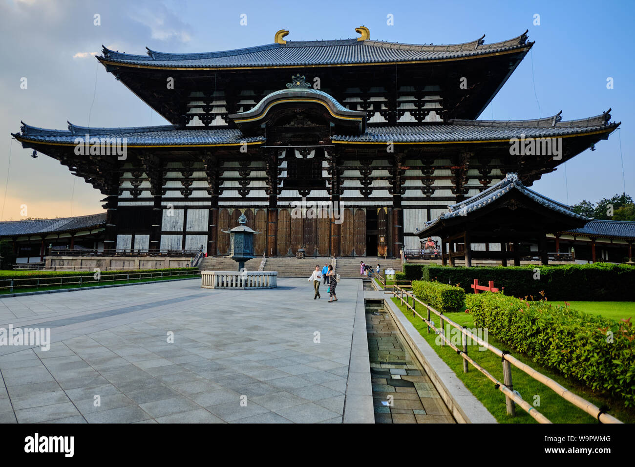 External views of the Daibutsuden at the Todaiji temple, housing the ...