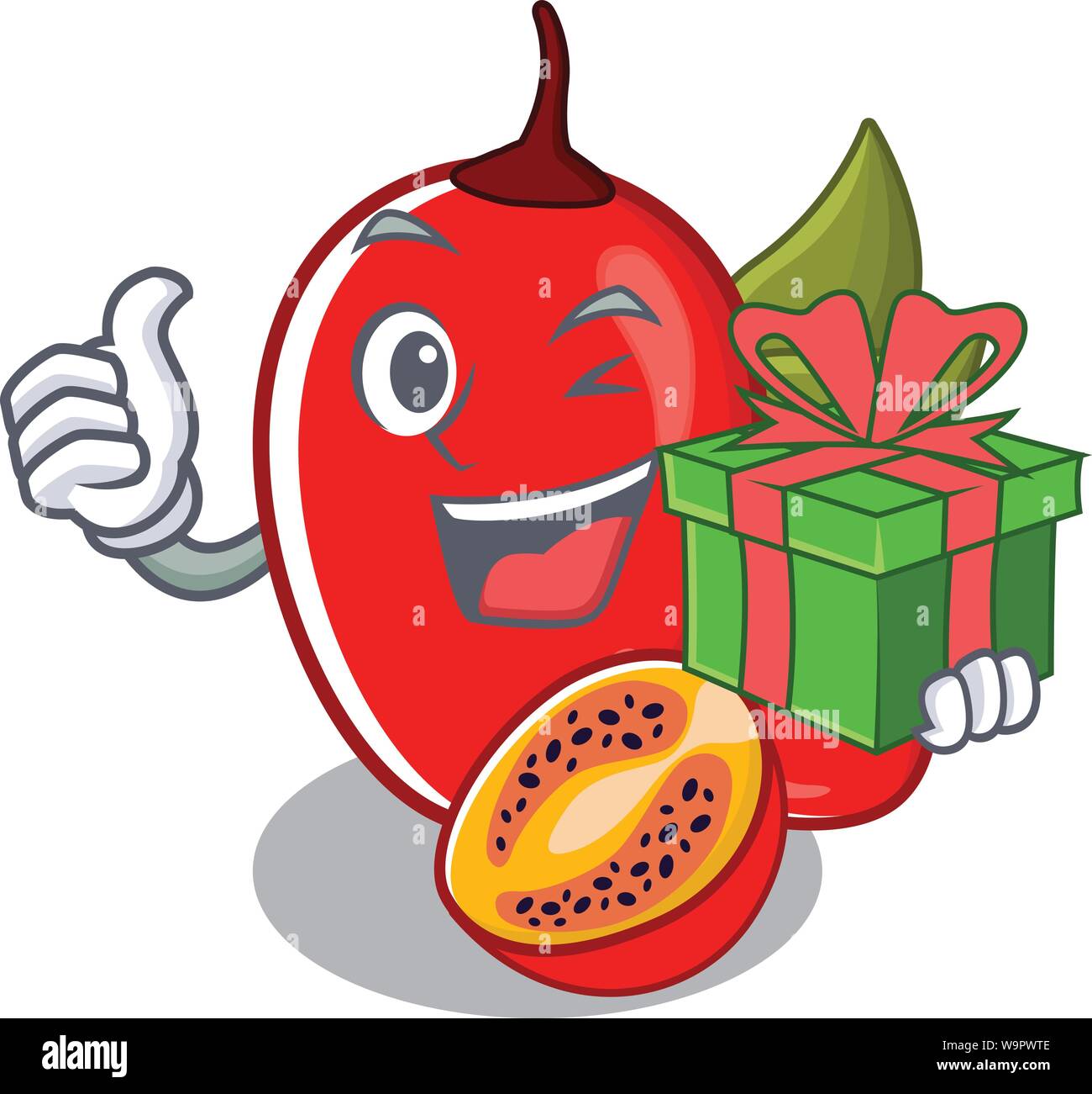 With gift tamarillo betaceum isolated in the cartoon Stock Vector Image ...