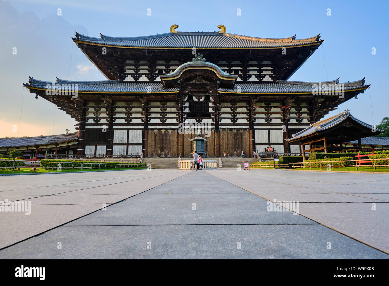 External views of the Daibutsuden at the Todaiji temple, housing the ...
