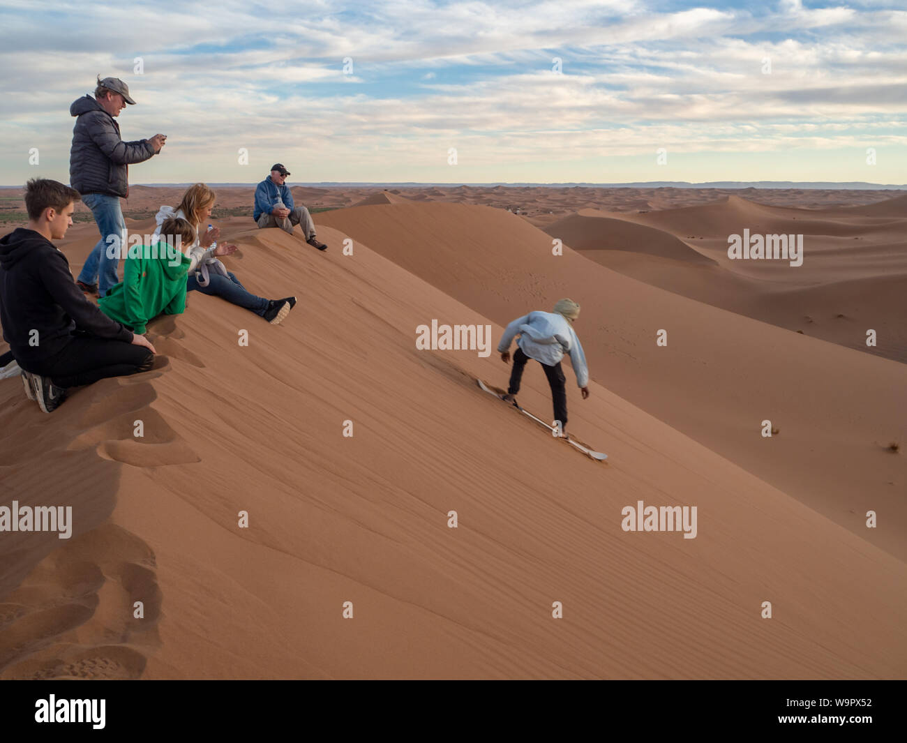Sand dunes in Morocco, desert landscape, sand texture, tourist camp for ...