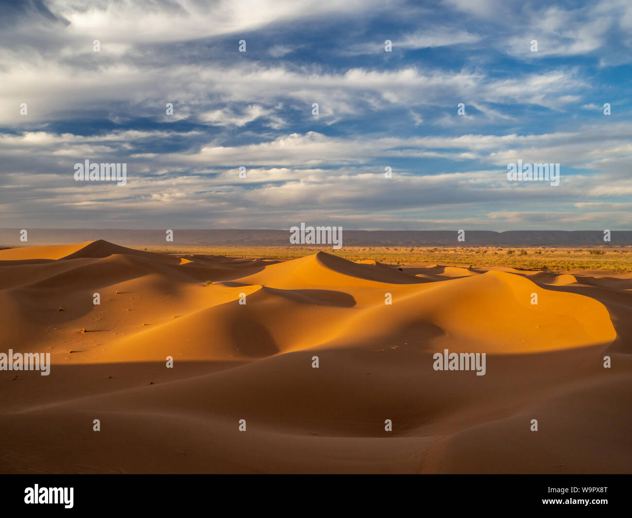 Sand dunes in Morocco, desert landscape, sand texture, tourist camp for ...