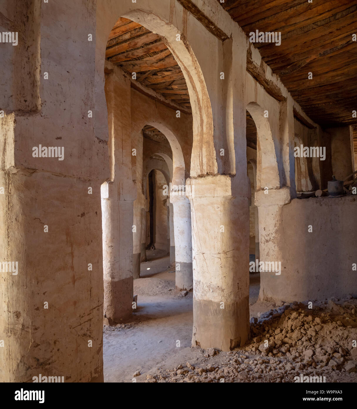 Desert town of Mhamid, Morocco village with nature sand dunes and old ...