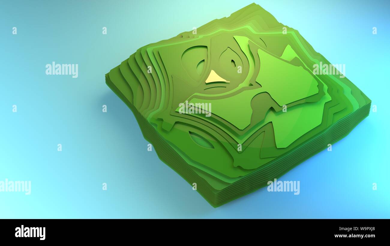 3d rendering fly over diagram view of environment stylised graphic ...