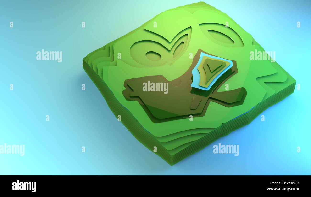 3d rendering fly over diagram view of environment stylised graphic ...