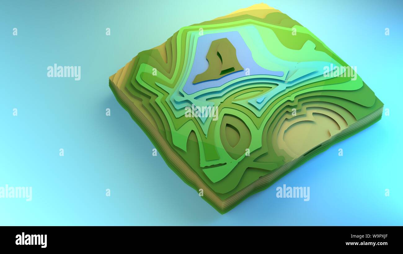 3d rendering fly over diagram view of environment stylised graphic ...