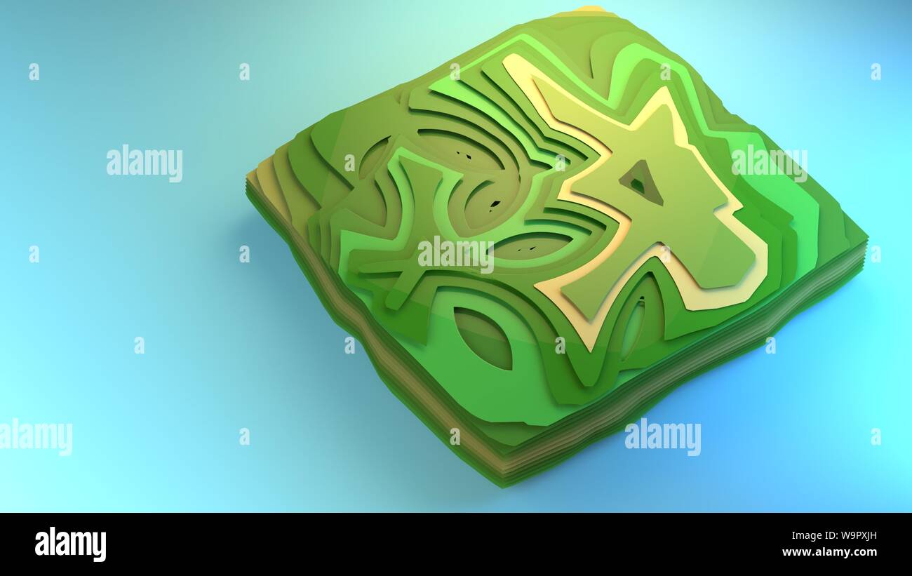 3d rendering fly over diagram view of environment stylised graphic ...
