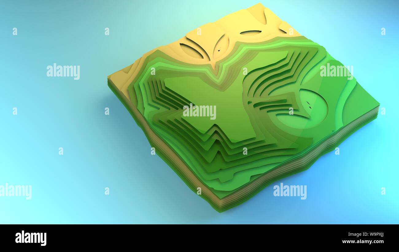 3d rendering fly over diagram view of environment stylised graphic ...