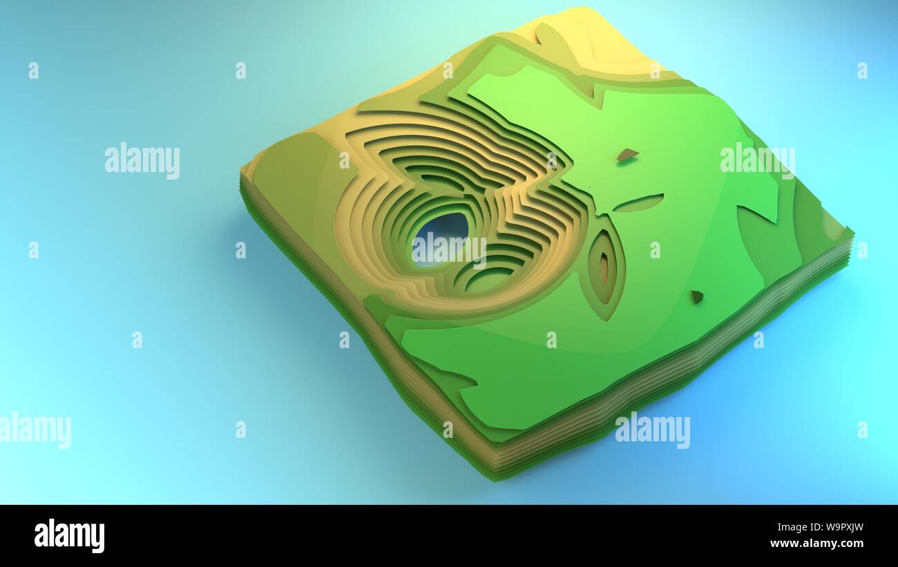 3d rendering fly over diagram view of environment stylised graphic ...