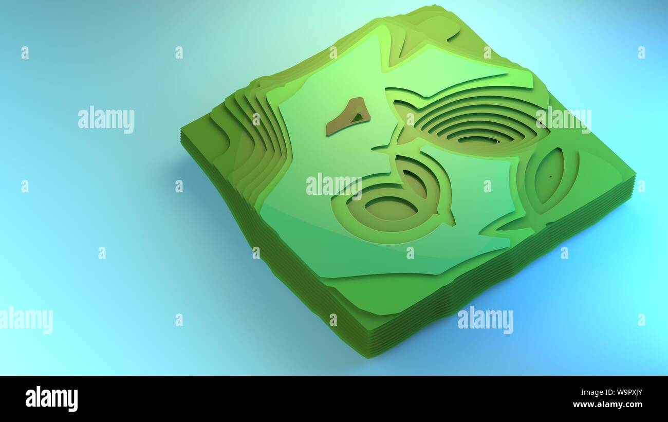 3d rendering fly over diagram view of environment stylised graphic ...