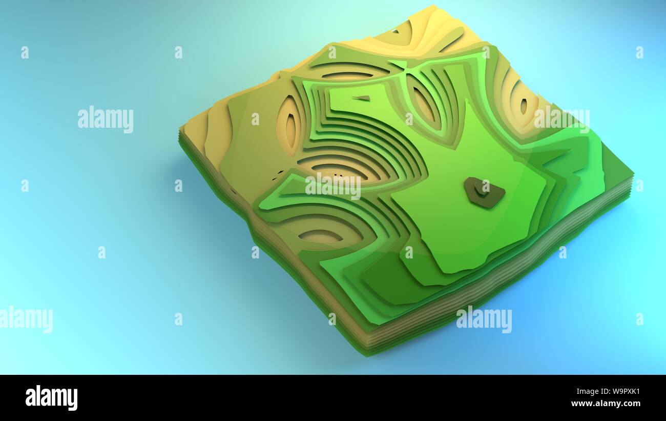 3d rendering fly over diagram view of environment stylised graphic ...