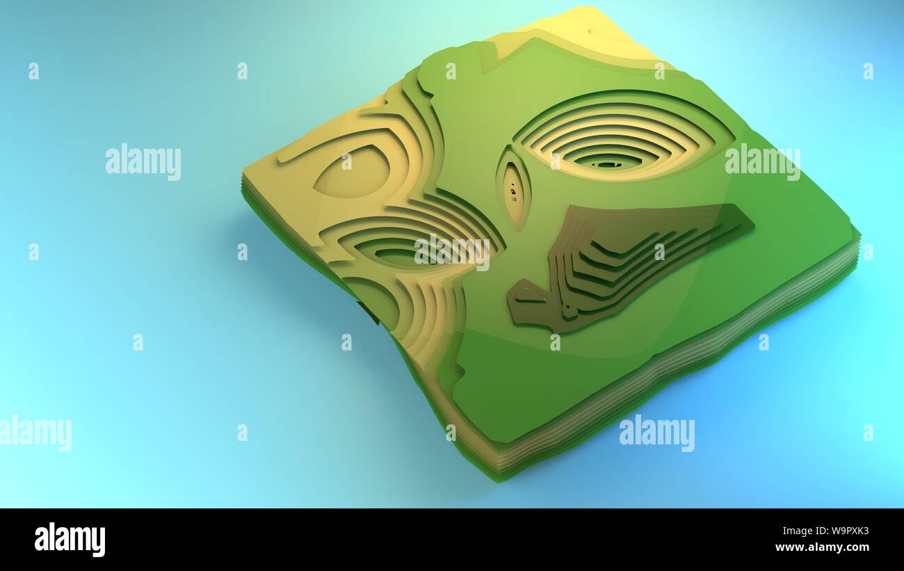 3d rendering fly over diagram view of environment stylised graphic ...