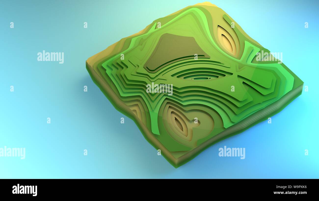 3d rendering fly over diagram view of environment stylised graphic ...