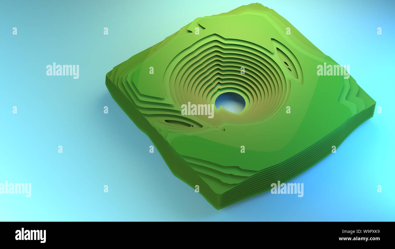 3d rendering fly over diagram view of environment stylised graphic ...
