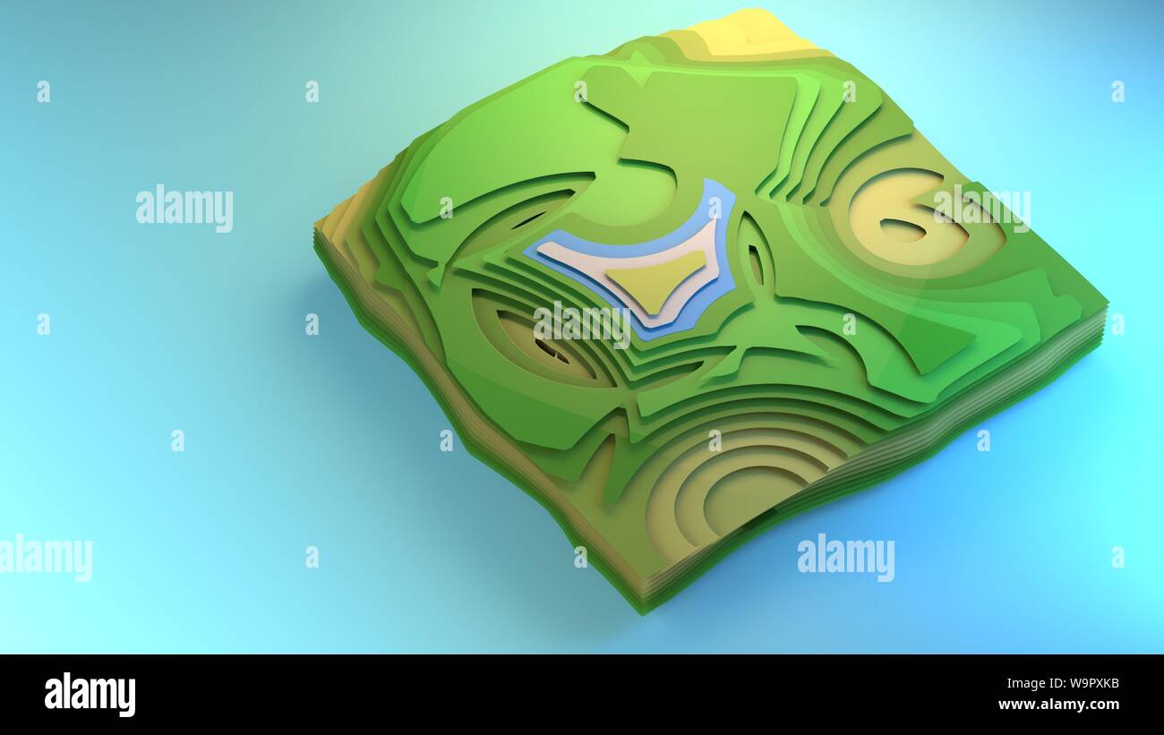 3d rendering fly over diagram view of environment stylised graphic ...