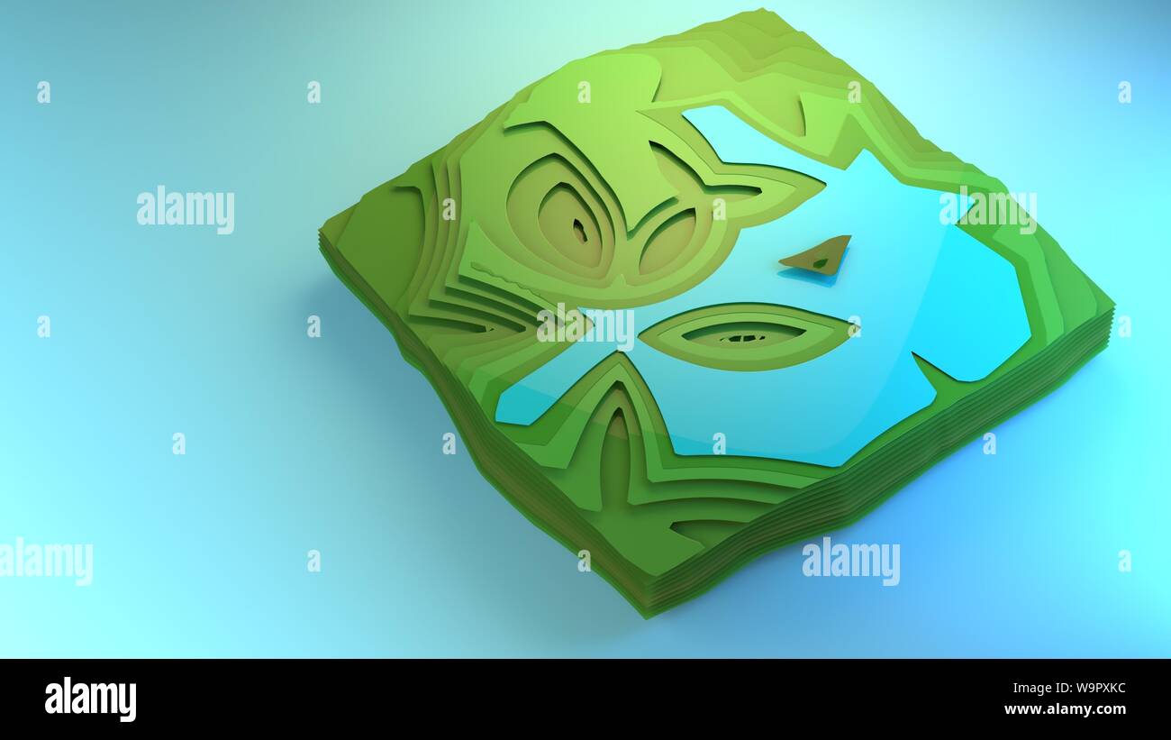 3d rendering fly over diagram view of environment stylised graphic ...
