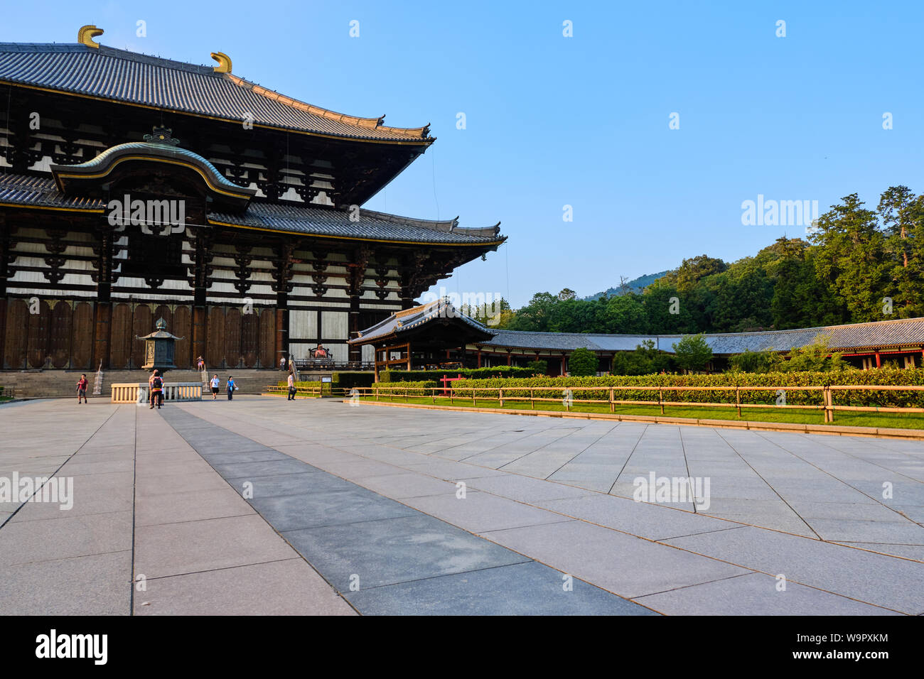 External views of the Daibutsuden at the Todaiji temple, housing the ...