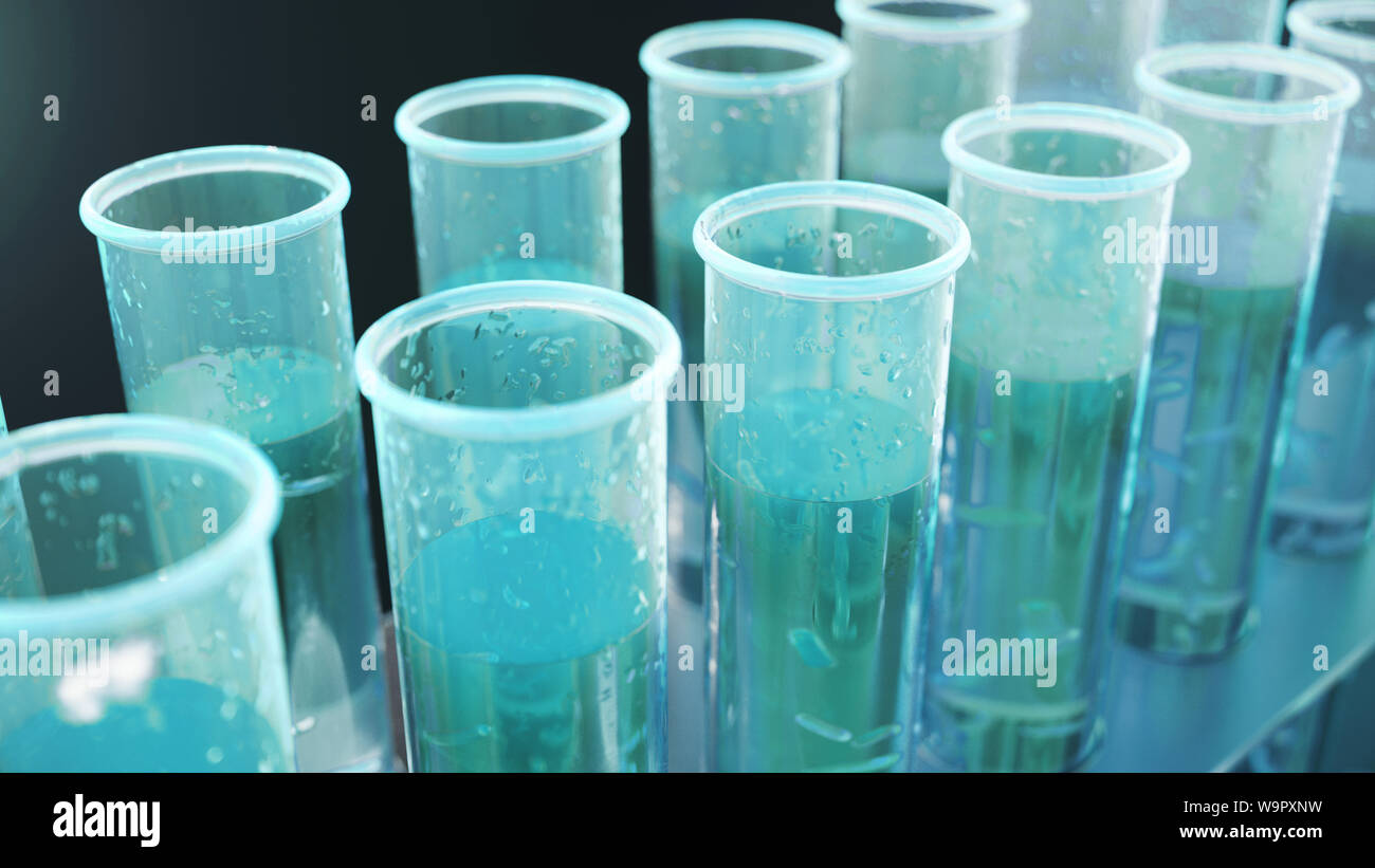 3D Illustration biofuel oil research in the laboratory, biofuel concept ...