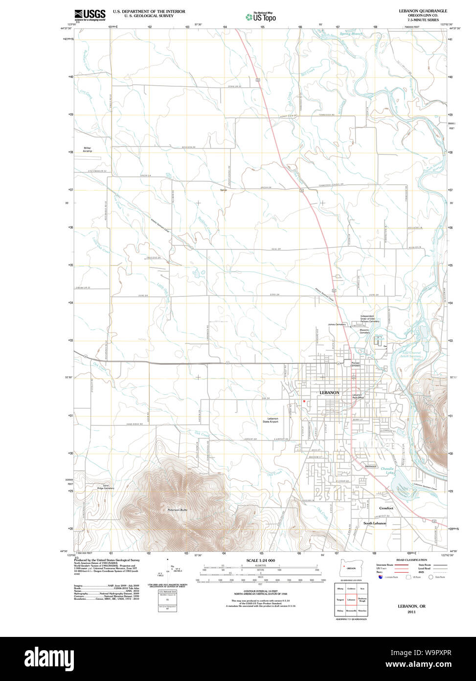 Lebanon oregon map hi-res stock photography and images - Alamy