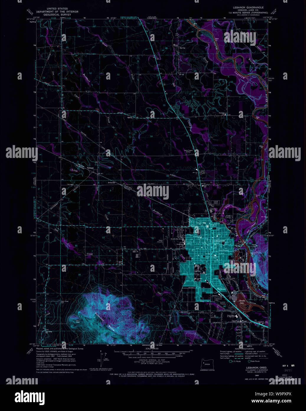 Lebanon oregon map hi-res stock photography and images - Alamy