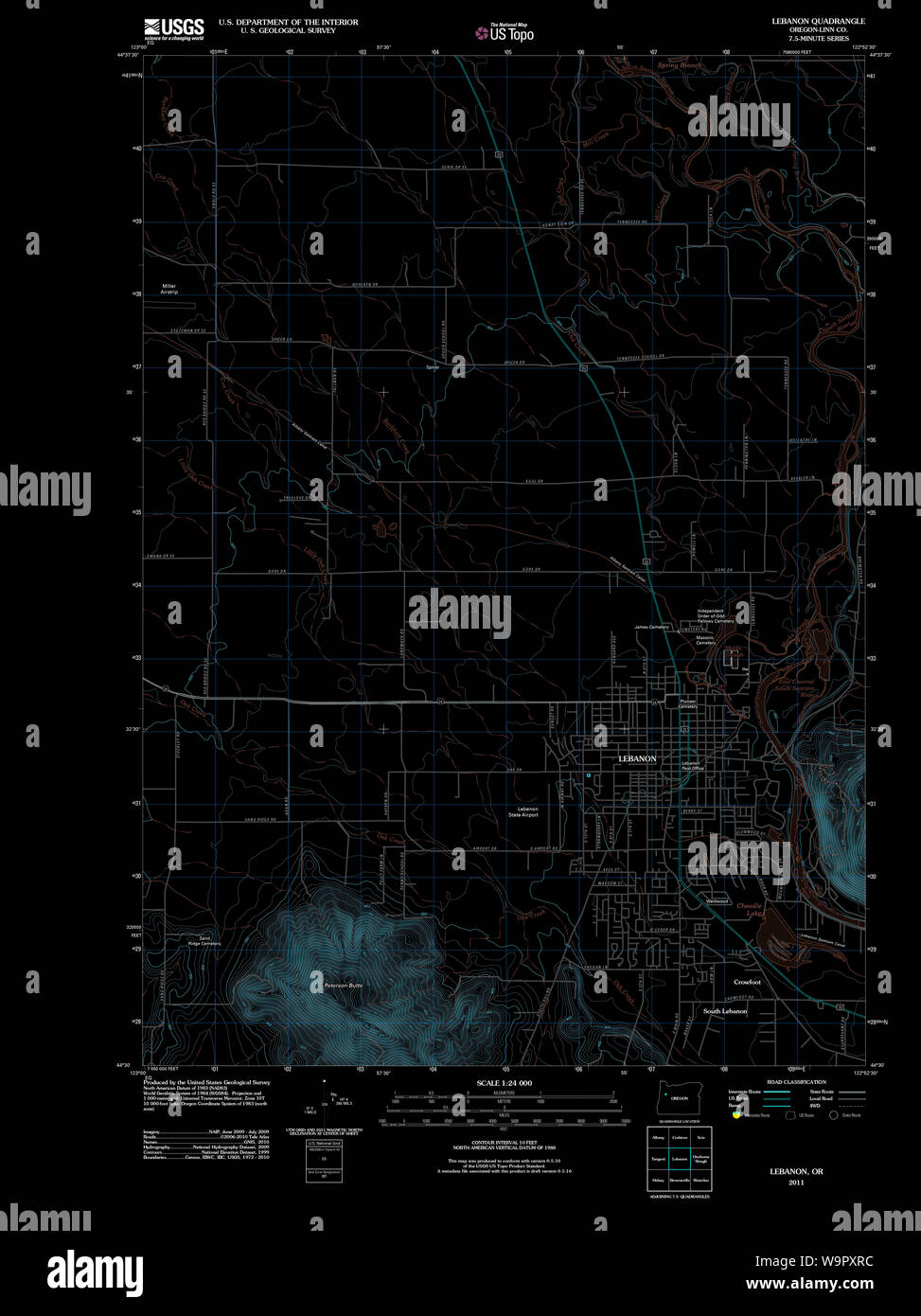 Lebanon oregon map hi-res stock photography and images - Alamy