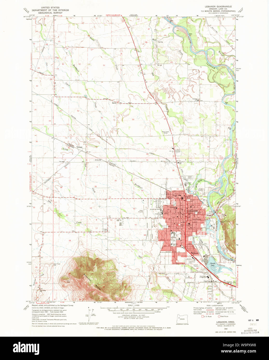 Map of lebanon oregon hi-res stock photography and images - Alamy