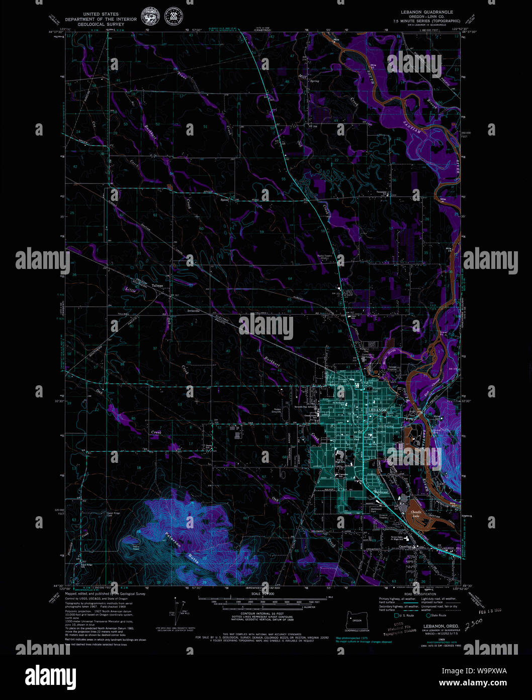 Lebanon oregon map hi-res stock photography and images - Alamy