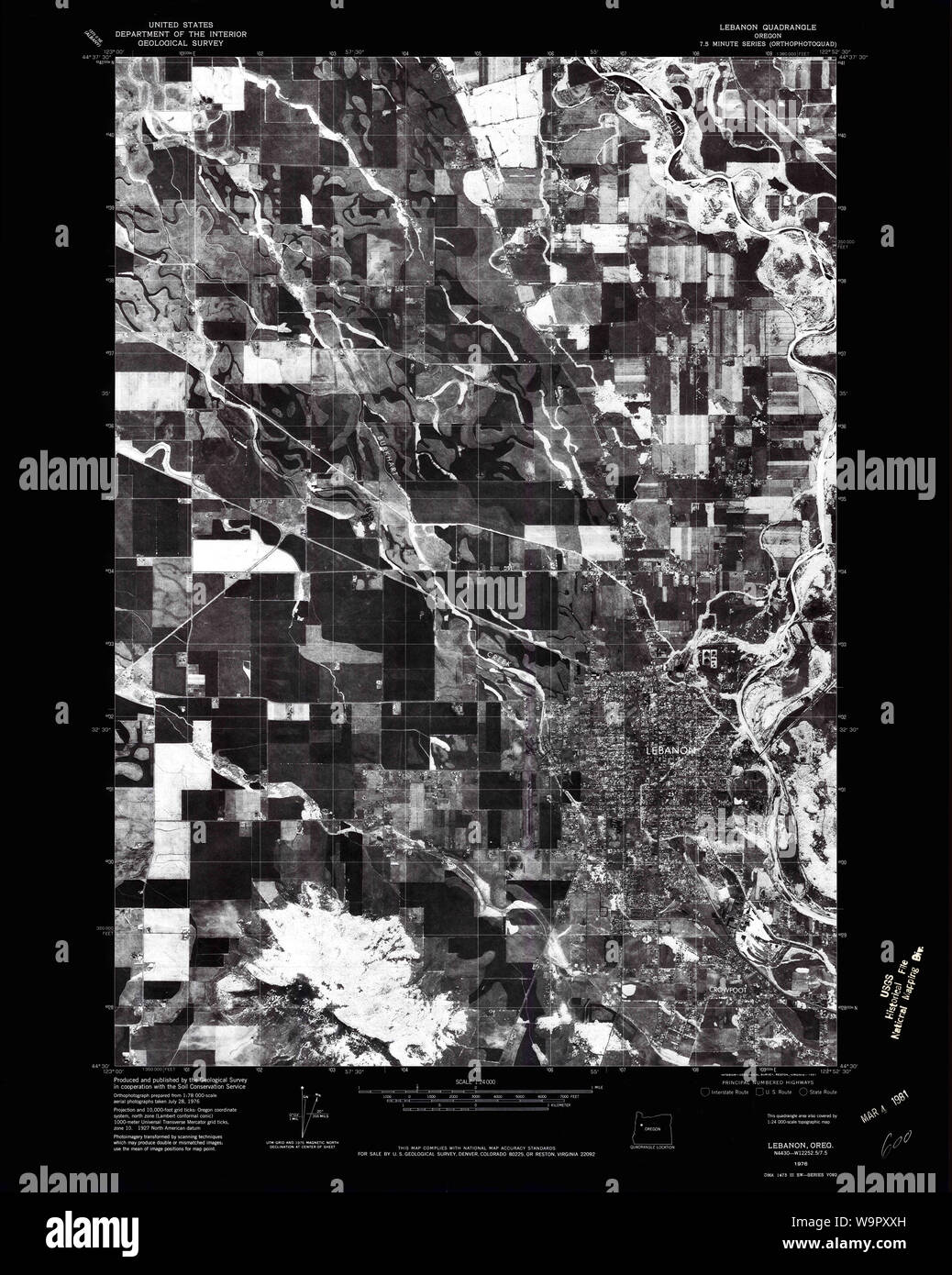 Map of lebanon oregon hi-res stock photography and images - Alamy