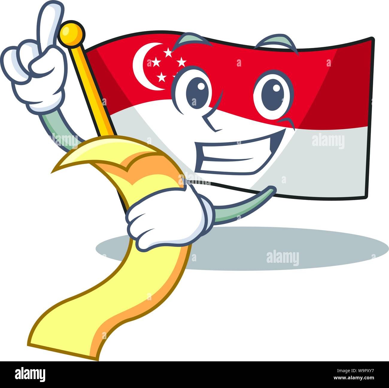 With menu flag singapore isolated with the character Stock Vector Image ...