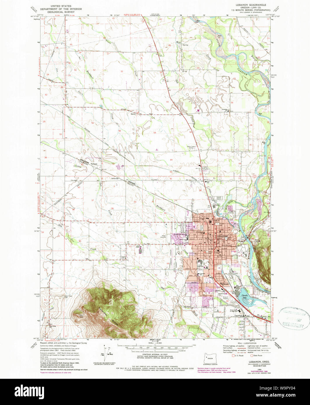 Lebanon oregon map hi-res stock photography and images - Alamy