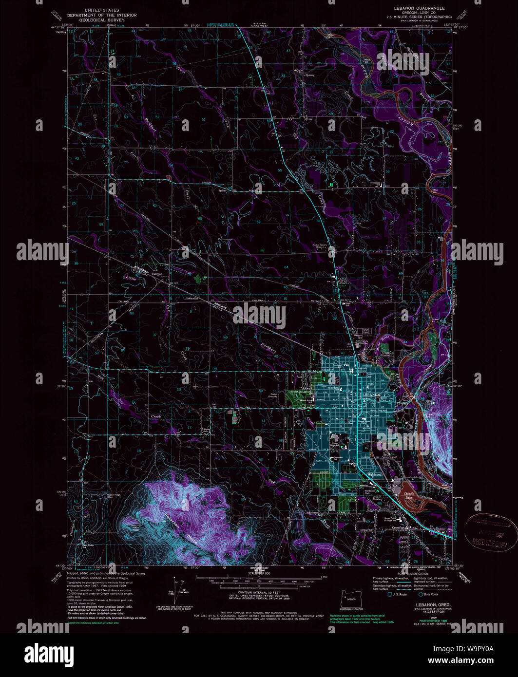 Lebanon oregon map hi-res stock photography and images - Alamy